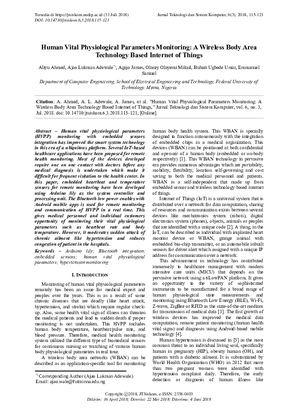 (PDF) Human Vital Physiological Parameters Monitoring: A Wireless Body ...