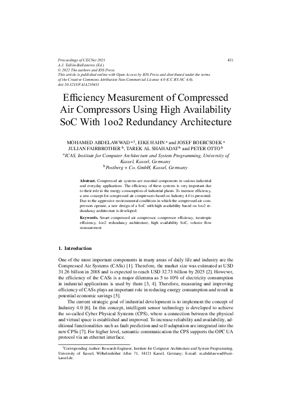 (PDF) Efficiency Measurement of Compressed Air Compressors Using High ...