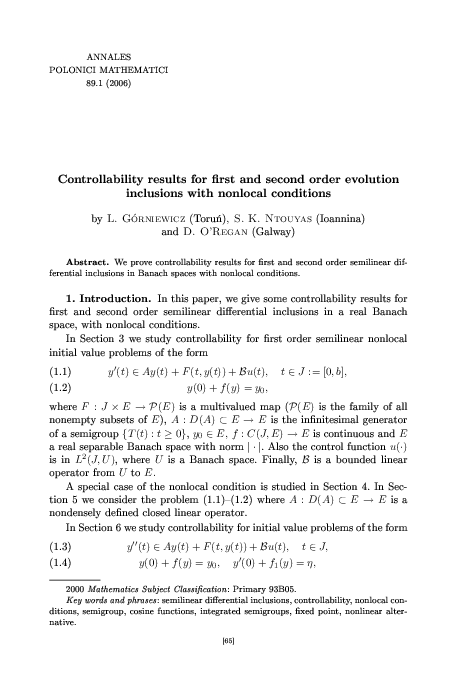 (PDF) Controllability results for first and second order evolution ...