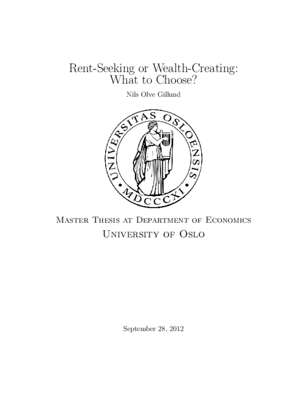 (PDF) Rent-Seeking or Wealth-Creating: What to Choose?