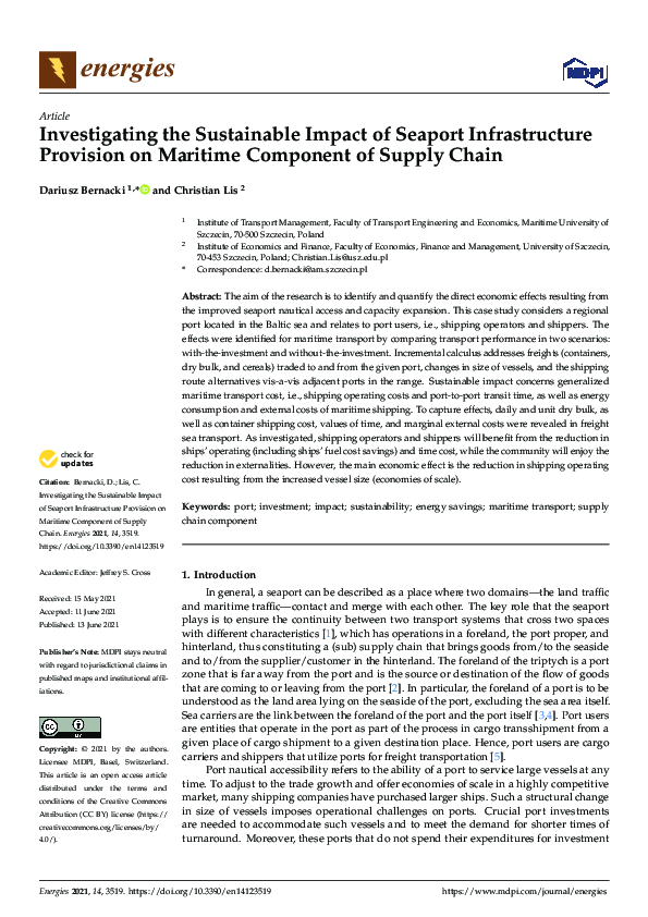(PDF) Investigating the Sustainable Impact of Seaport Infrastructure ...