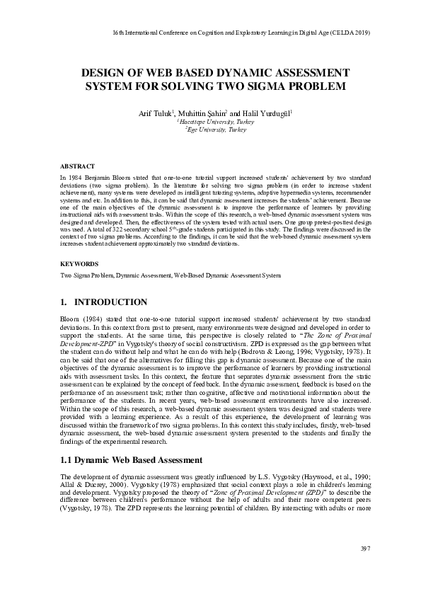 (PDF) Web-Based Dynamic Assessment to Boost Learning