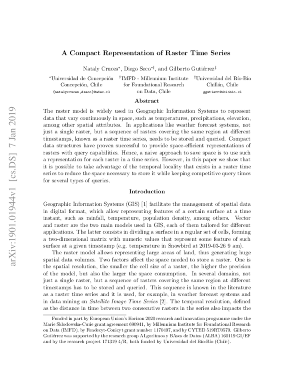(PDF) A Compact Representation of Raster Time Series