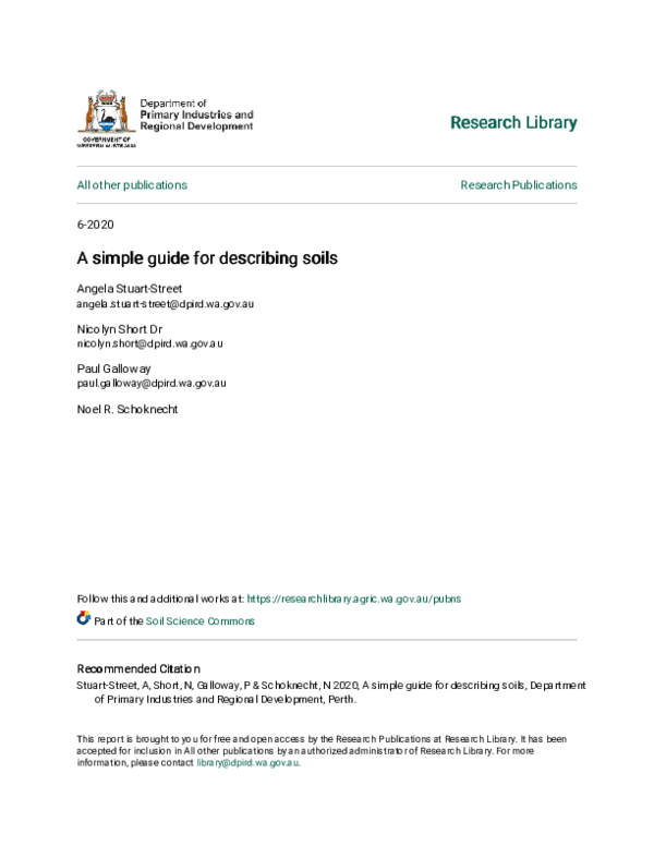 (PDF) A simple guide for describing soils