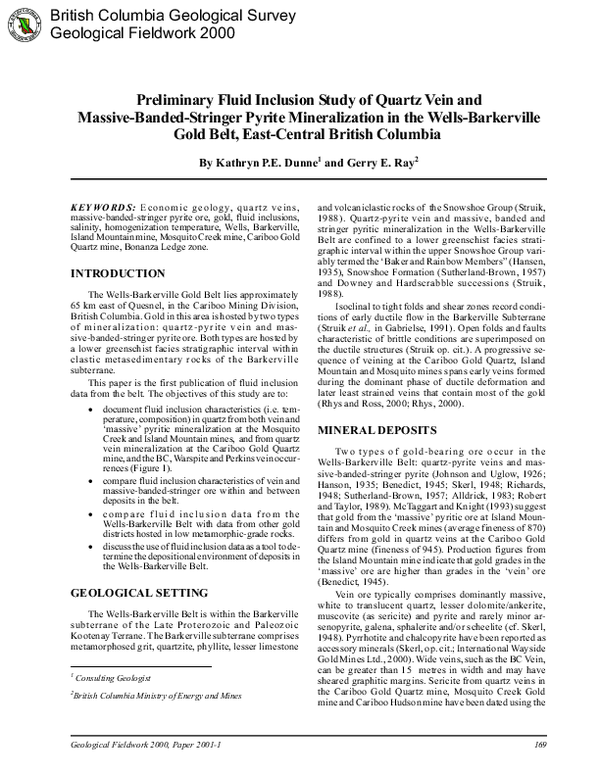 (PDF) Preliminary Fluid Inclusion Study of Quartz Vein and Massive ...