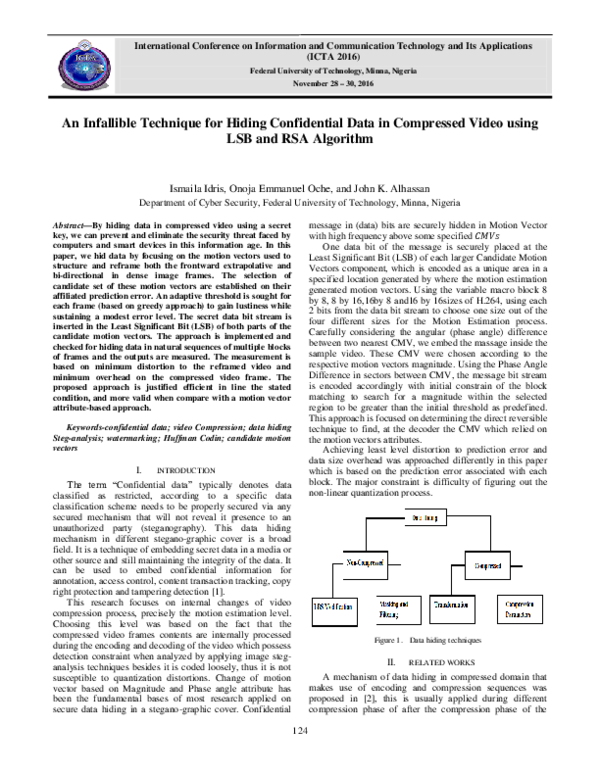 (PDF) An Infallible Technique for Hiding Confidential Data in Compressed Video using LSB and RSA ...