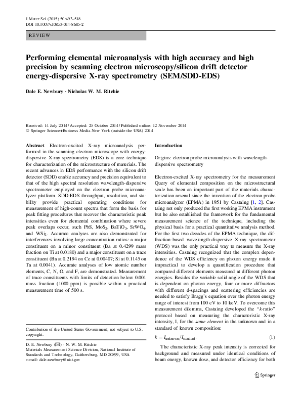 (PDF) Performing elemental microanalysis with high accuracy and high ...