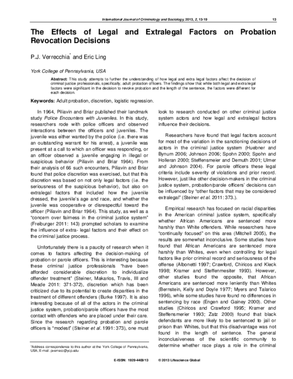 (PDF) The Effects of Legal and Extralegal Factors on Probation ...