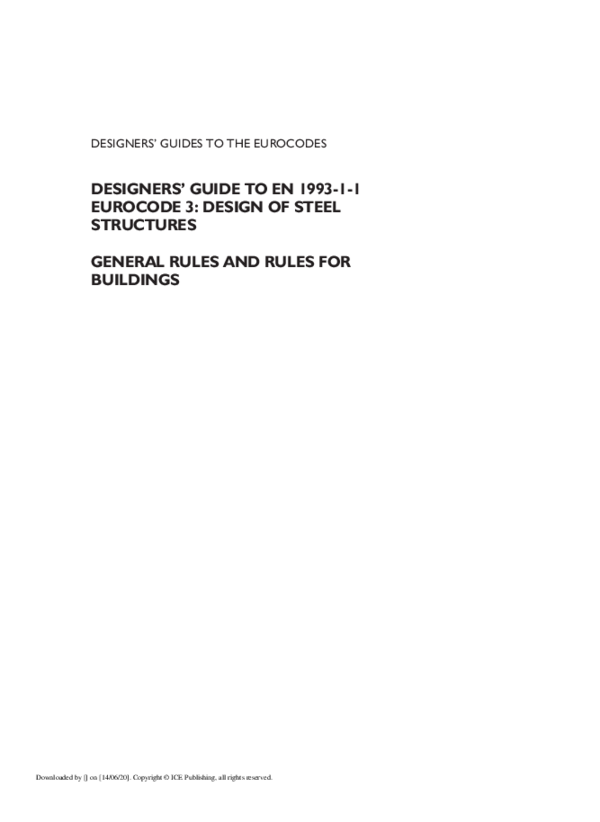 (PDF) Designer's guide to EN 1993-1-1 : Eurocode 3: Design of Steel ...