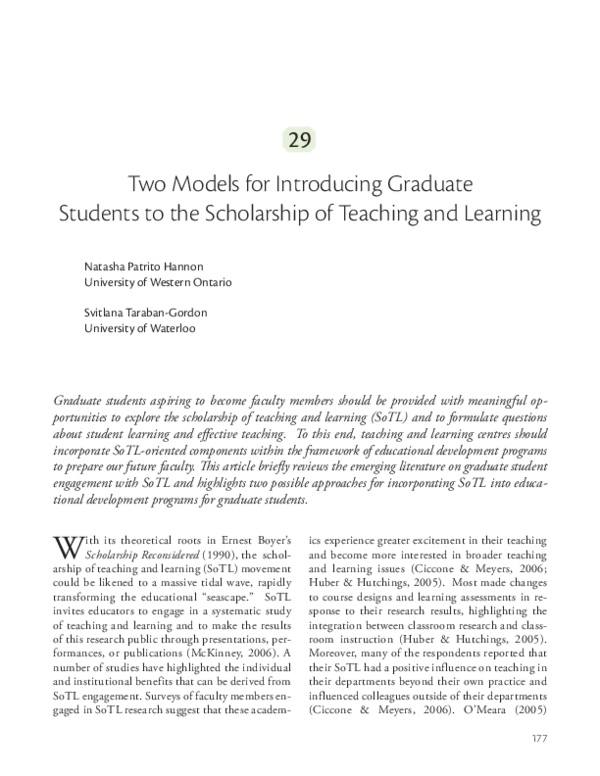 (PDF) 29. Two Models for Introducing Graduate Students to the ...