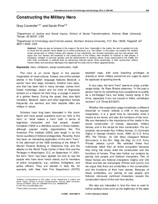 (PDF) Constructing the Military Hero