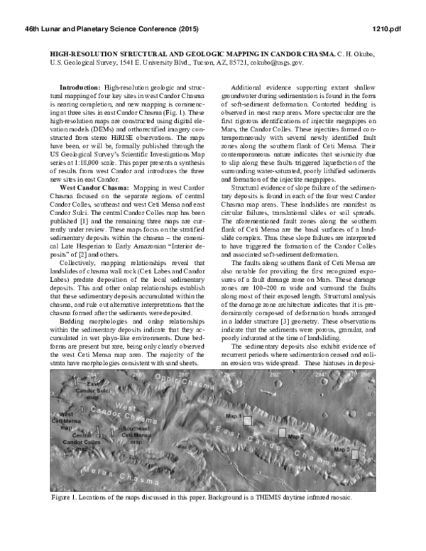 (PDF) High-Resolution Structural and Geologic Mapping in Candor Chasma