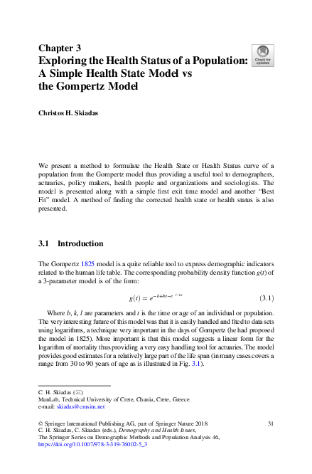 (PDF) Exploring the Health Status of a Population: A Simple Health ...
