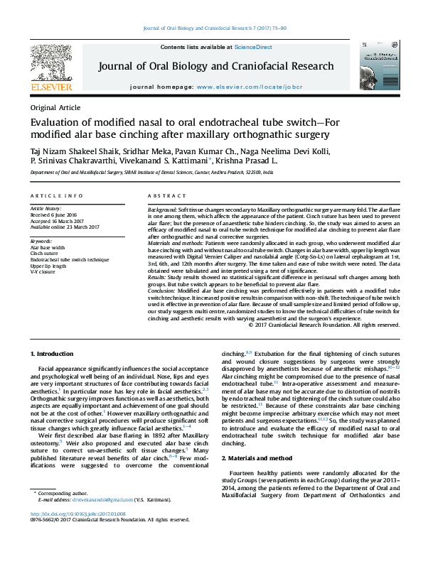 (PDF) Evaluation of modified nasal to oral endotracheal tube switch-For ...