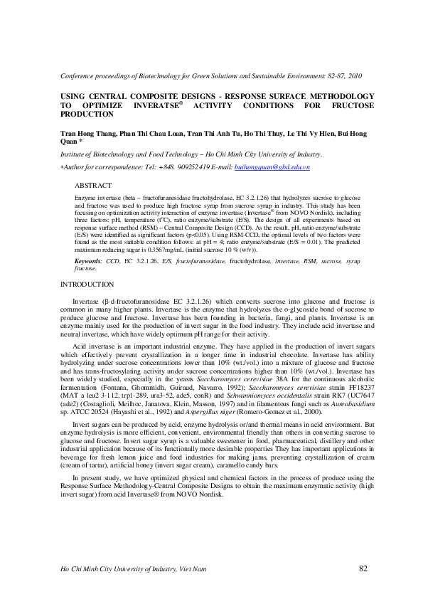 (PDF) USING CENTRAL COMPOSITE DESIGNS-RESPONSE SURFACE METHODOLOGY TO ...