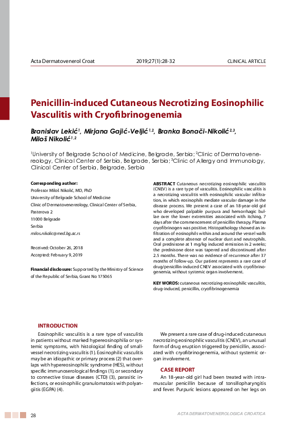 (PDF) Penicillin-induced Cutaneous Necrotizing Eosinophilic Vasculitis ...
