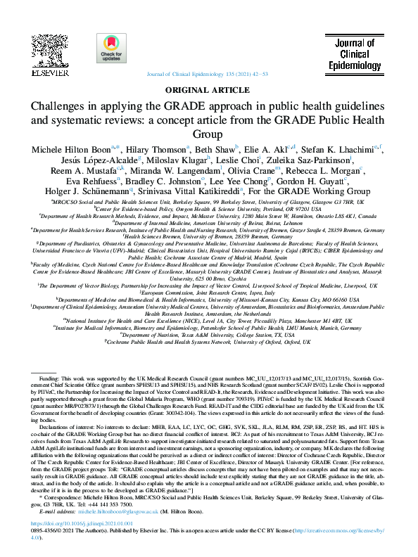 (PDF) Challenges in applying the GRADE approach in public health ...