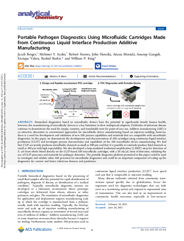 (PDF) Portable Pathogen Diagnostics Using Microfluidic Cartridges Made ...