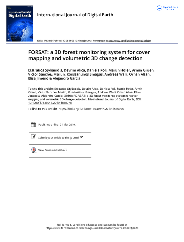 (PDF) FORSAT: a 3D forest monitoring system for cover mapping and volumetric 3D change detection