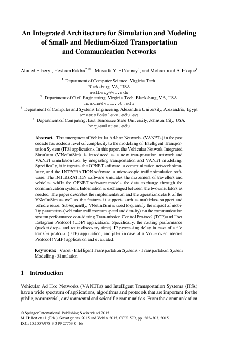 (PDF) An Integrated Architecture for Simulation and Modeling of Small ...