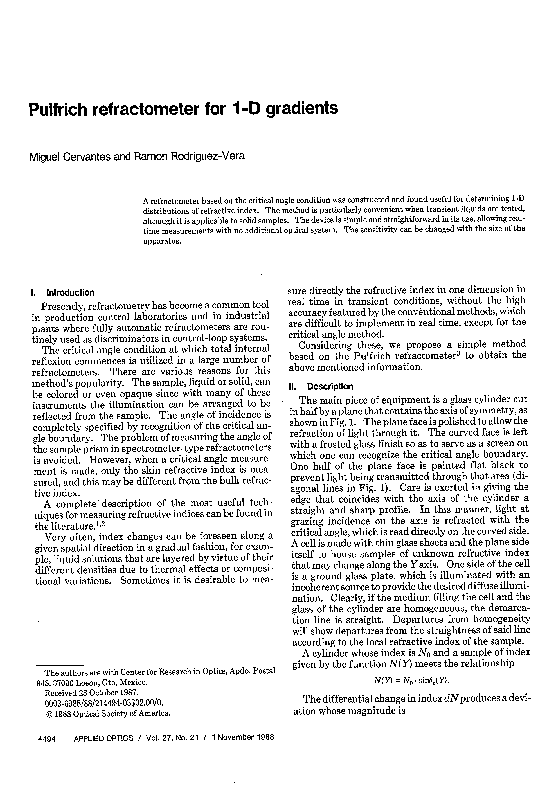 (PDF) Pulfrich refractometer for 1-D gradients