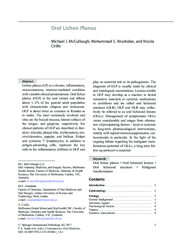 (PDF) Oral Lichen Planus
