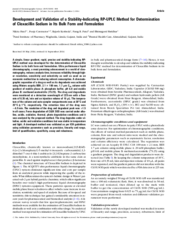 (PDF) Development and Validation of Stability Indicating Reversed Phase Highpressure Liquid ...