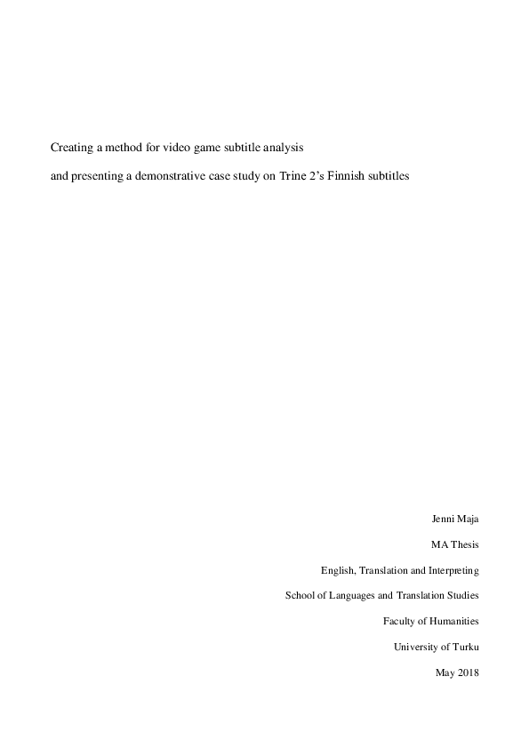 (PDF) Creating a method for video game subtitle analysis and presenting ...