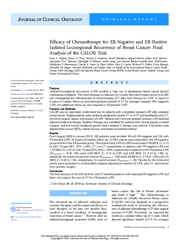 (PDF) Efficacy of Chemotherapy for ER-Negative and ER-Positive Isolated ...