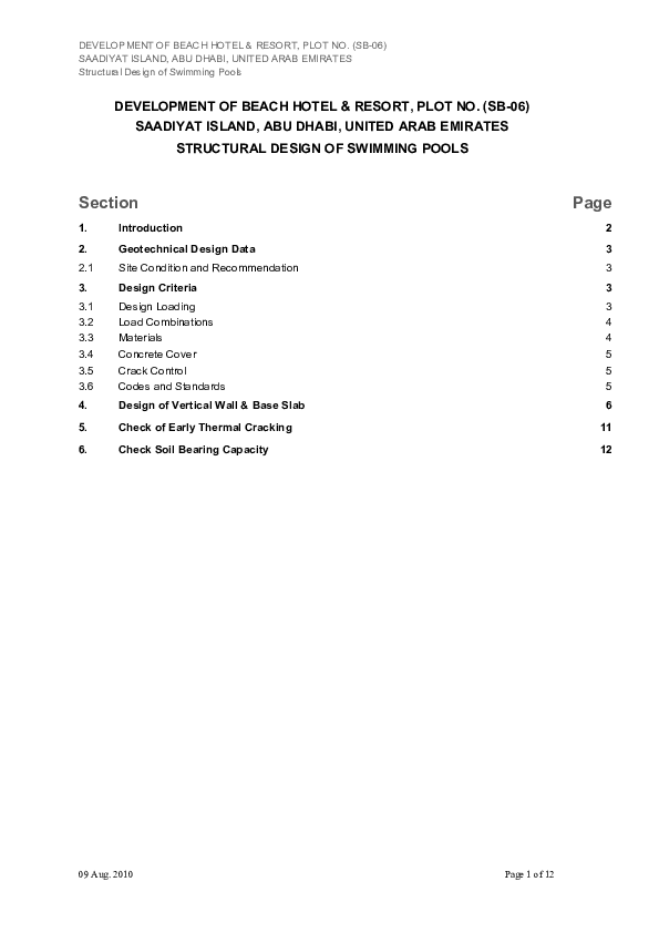 (PDF) Structural design of swimming pools