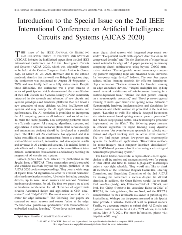 (PDF) Introduction to the Special Issue on the 2nd IEEE International Conference on Artificial ...
