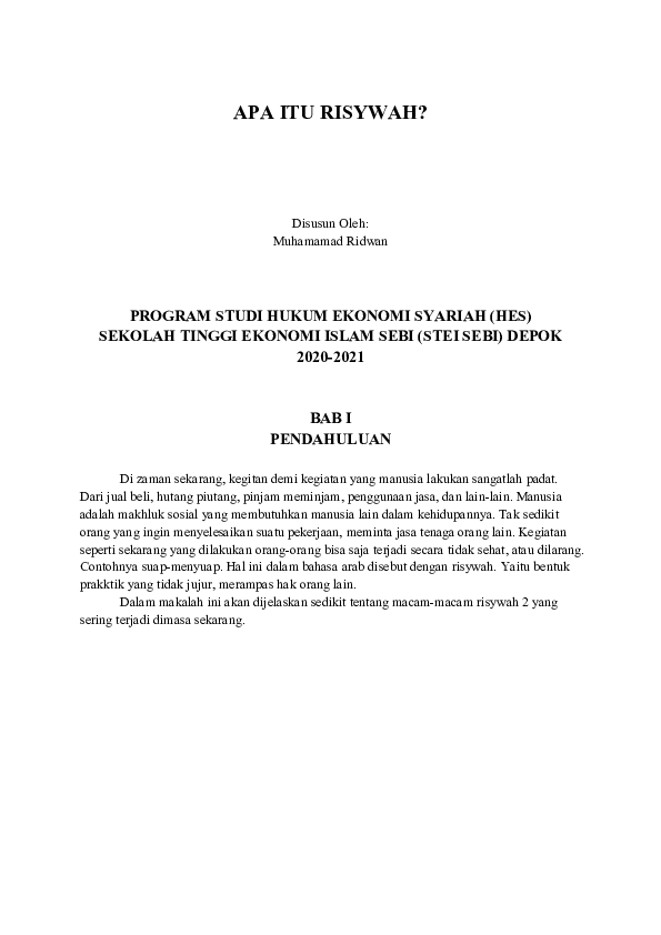 (PDF) APA ITU RISYWAH