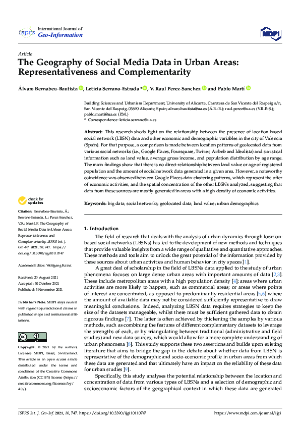 (PDF) The Geography of Social Media Data in Urban Areas ...