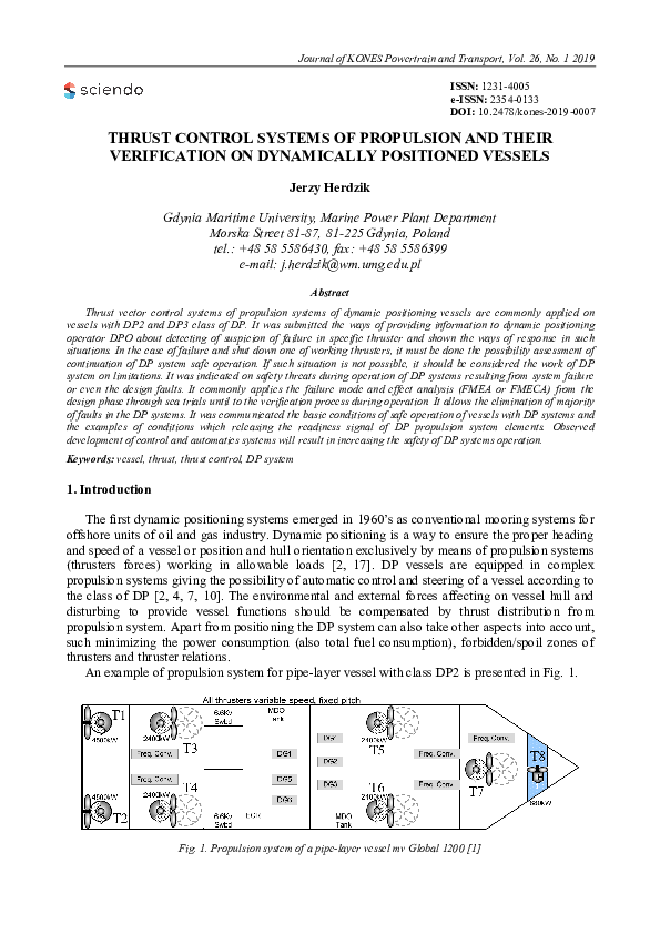 Pdf Thrust Control Systems Of Propulsion And Their Verification On