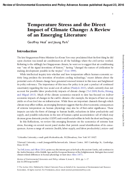 (PDF) Reflections—Temperature Stress and the Direct Impact of Climate ...