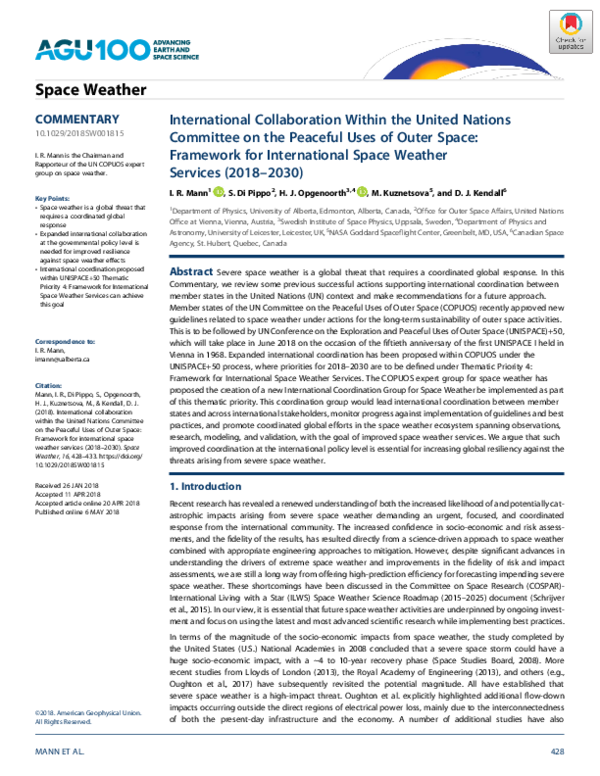 (PDF) International Collaboration Within the United Nations Committee ...