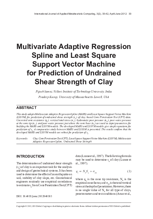 (PDF) Multivariate Adaptive Regression Spline and Least Square Support ...