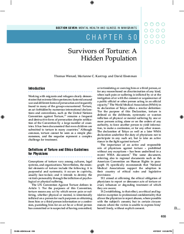 (PDF) Survivors of Torture: A Hidden Population
