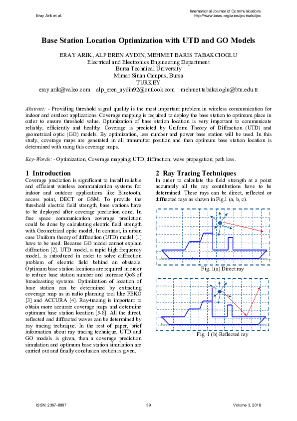 Pdf Base Station Location Optimization With Utd And Go Models
