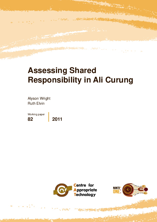 (PDF) Assessing shared responsibility in Ali Curung | Alyson Wright ...