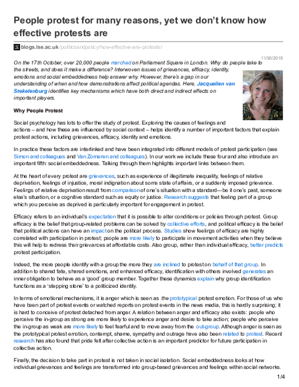 (PDF) People protest for many reasons, yet we don’t know how effective ...