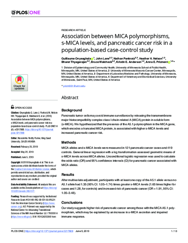 (PDF) Association between MICA polymorphisms, s-MICA levels, and ...