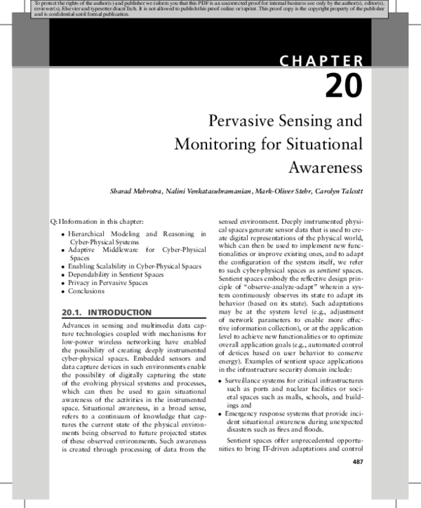(PDF) Pervasive Sensing and Monitoring for Situational Awareness