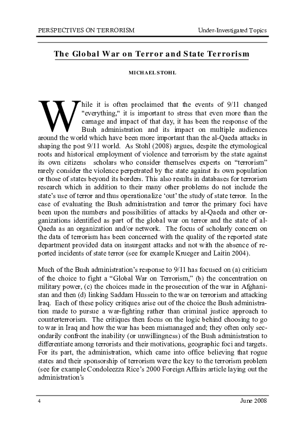 (PDF) The Global War on Terror and State Terrorism