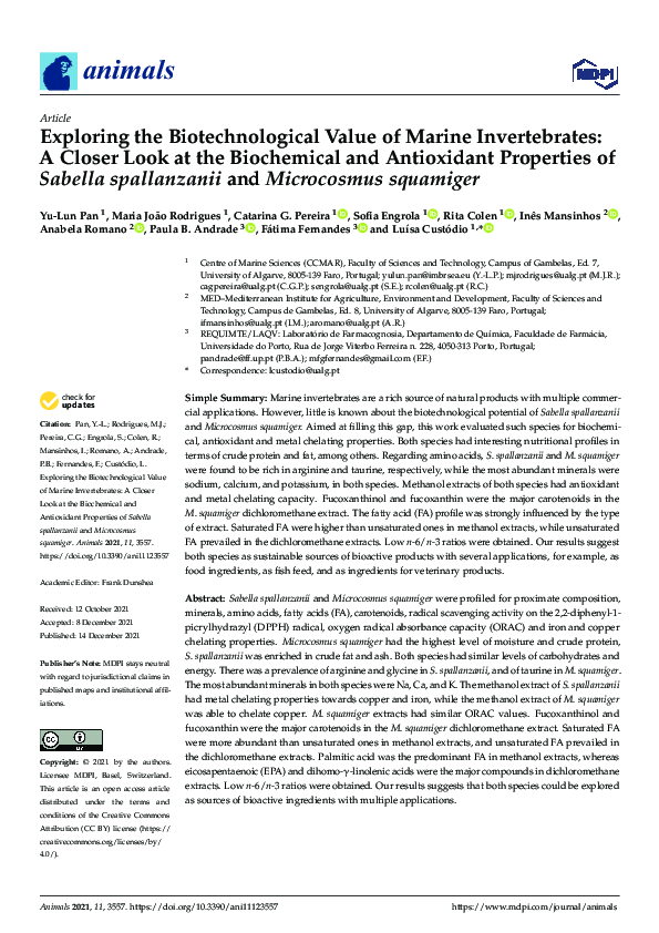 (PDF) Exploring the Biotechnological Value of Marine Invertebrates: A ...