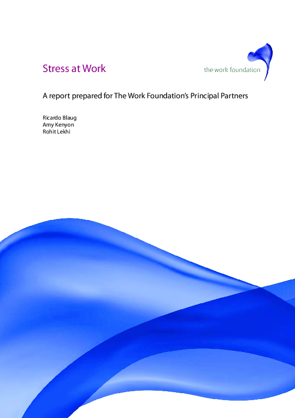 (PDF) Stress at Work Contents Executive Summary 4