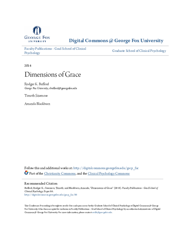 (PDF) Dimensions of Grace