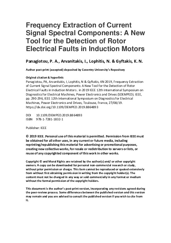 (PDF) Frequency Extraction of Current Signal Spectral Electrical Faults ...