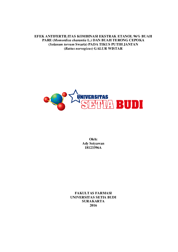 (PDF) EFEK ANTIFERTILITAS KOMBINASI EKSTRAK ETANOL 96% BUAH PARE ...