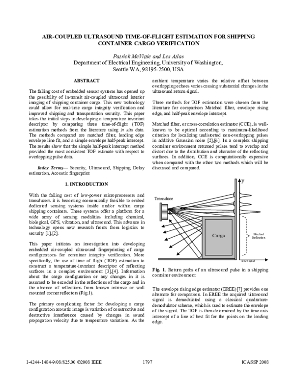 (PDF) Air-coupled ultrasound time-of-flight estimation for shipping container cargo verification